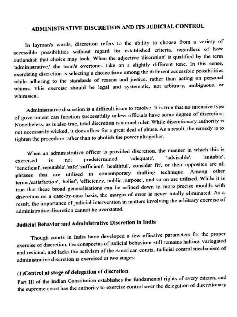 Administrative Discretion | PDF