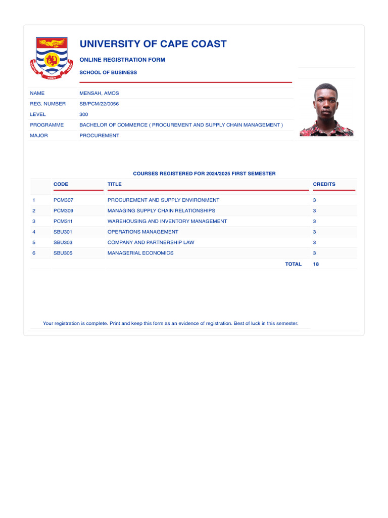 Student Portal - University of Cape Coast | PDF