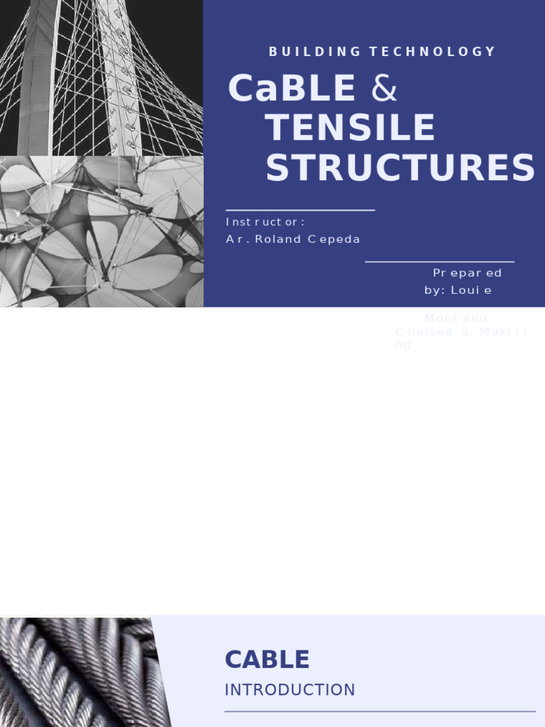 Overview of Tensile Cable Structures | PDF | Stress (Mechanics) | Truss