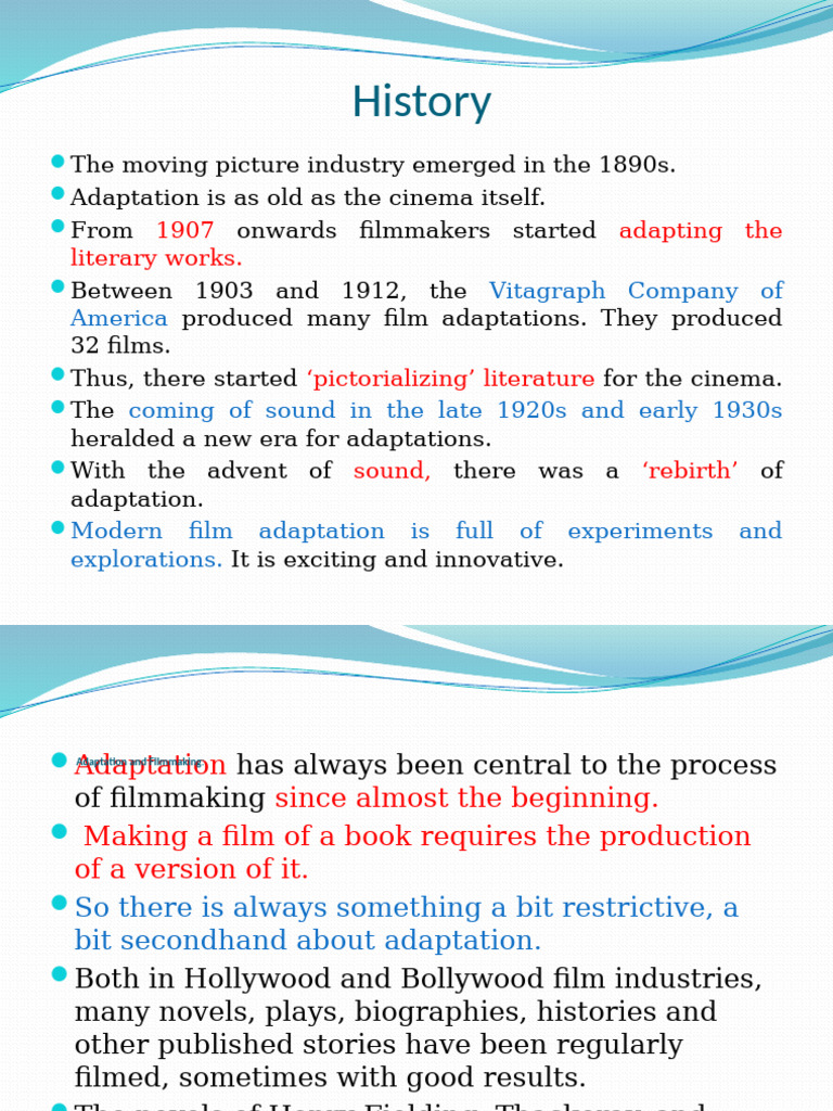 History of Film Adaptation Theory | PDF | Screenplay | Translations