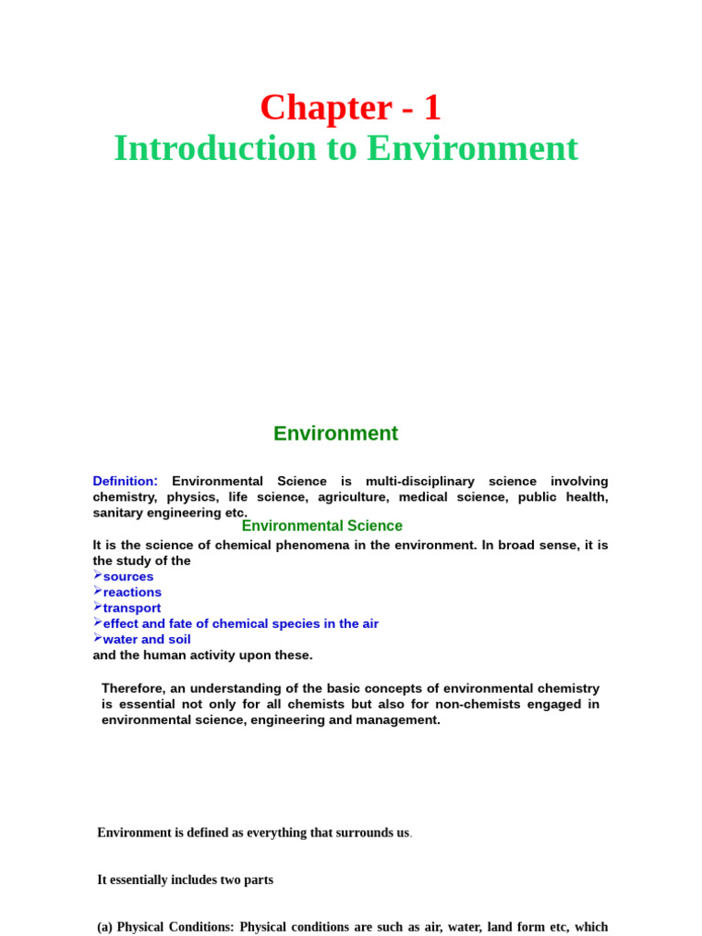 EVS_Chapter - 1 (1) | PDF | Atmosphere Of Earth | Troposphere