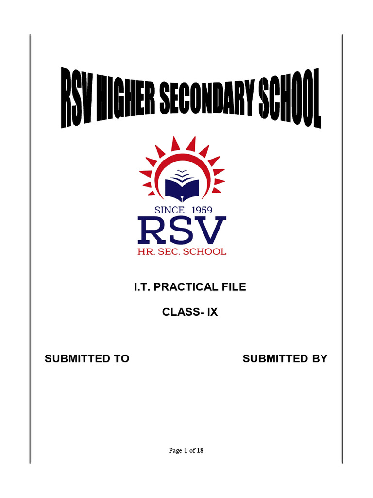 IT PracticalFile (9th) 2024-25 | PDF | Computing | Software