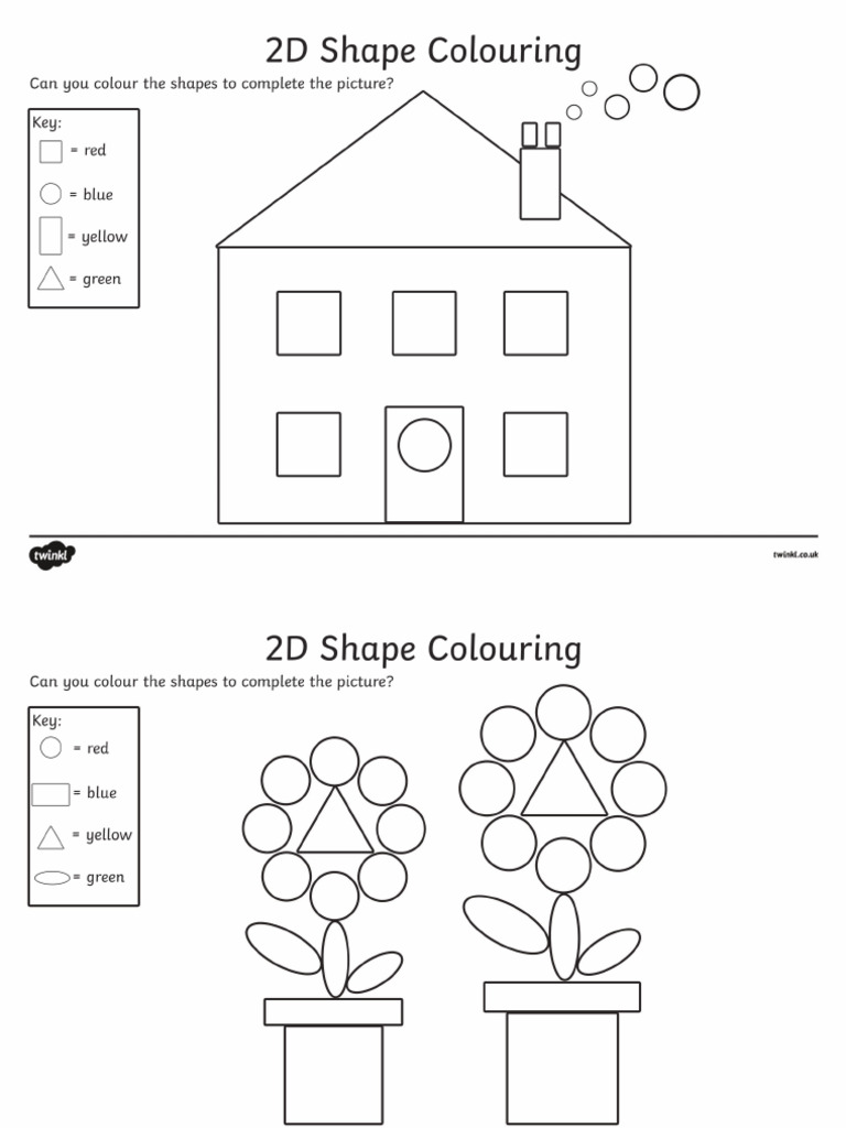 Colour by 2D Shapes | PDF