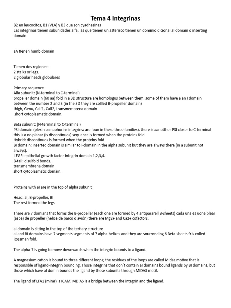 Tema 4 Integrinas | PDF | Cell Biology | Cell Signaling