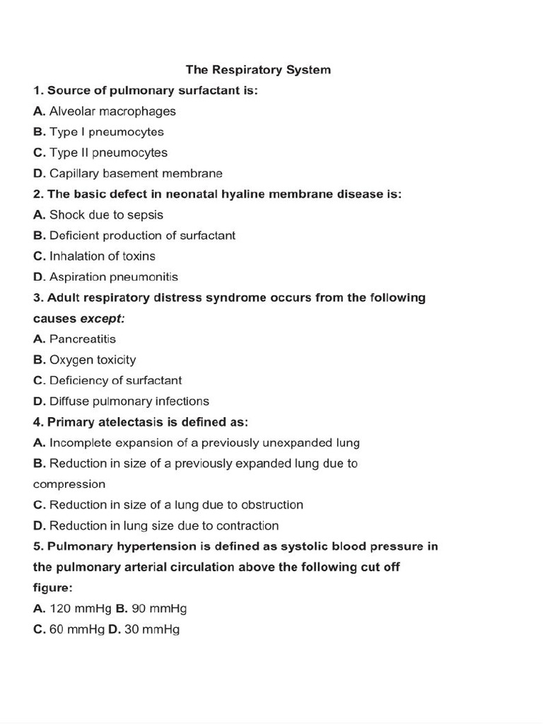 Mcq-Pathology-Respiratory System | PDF
