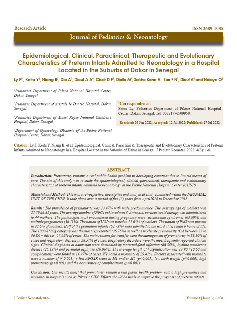 Epidemiological Clinical Paraclinical Therapeutic and Evolutionary ...
