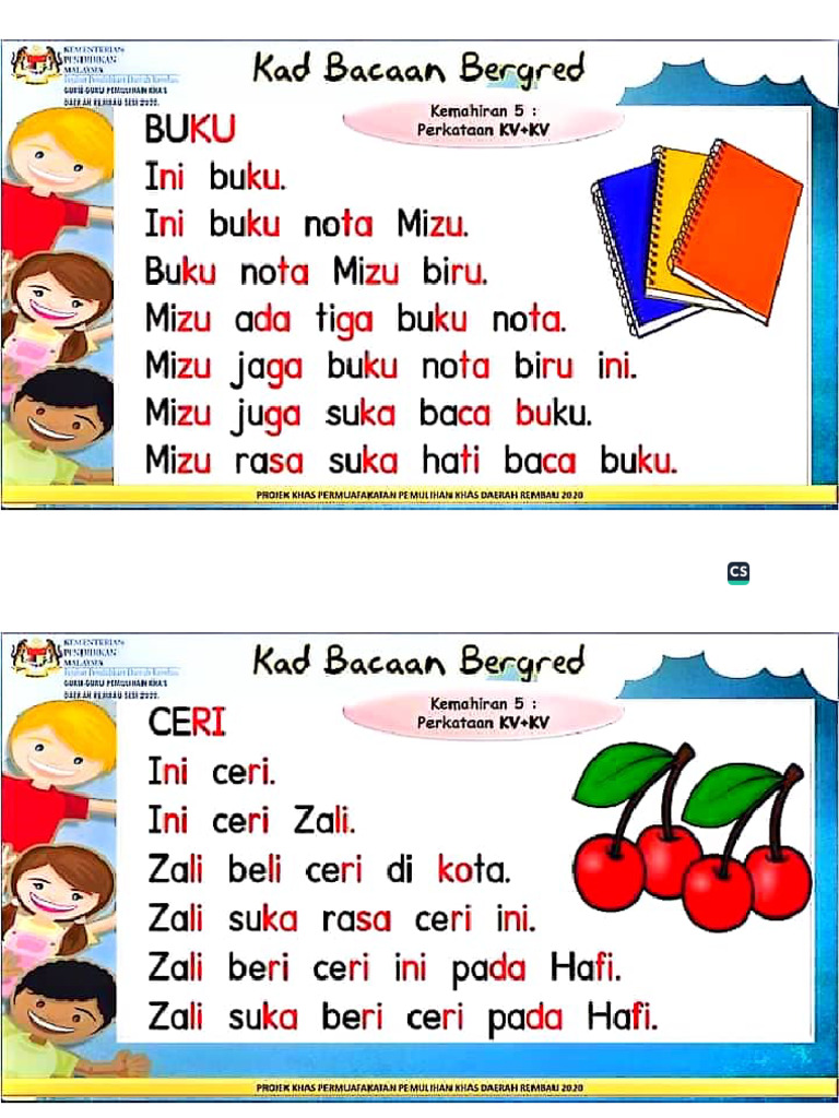 Kad Bacaan KVKV | PDF