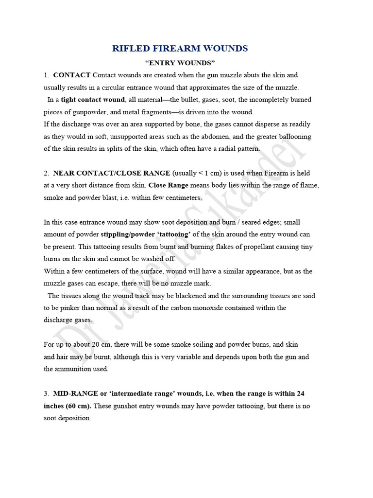 Forensic Analysis of Gunshot Wounds | PDF | Gun Barrel | Firearms