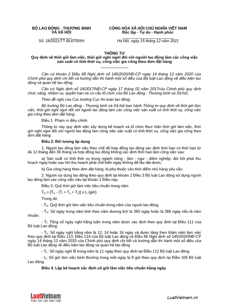 Thong-Tu-18-2021-Tt-Bldtbxh - Thoi Gio Lam Viec Tinh Chat Thoi Vu, Gia ...