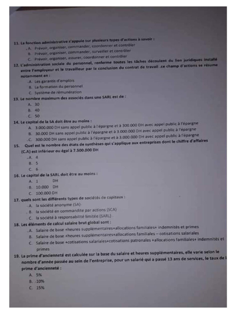 Concour Santé QCM 3 | PDF