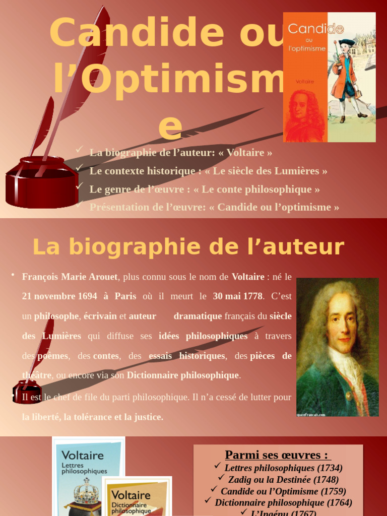 Présentation (Candide) | PDF | Siècle des Lumières | Voltaire