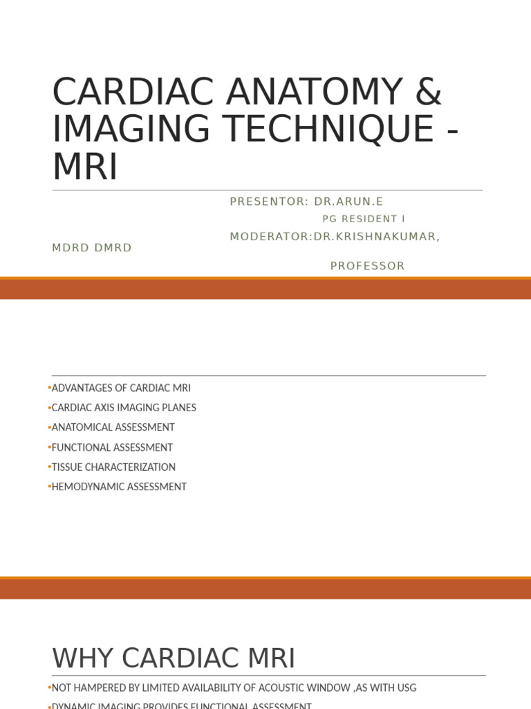 Cardiac MRI Anatomy and Techniques | PDF | Heart | Cardiac Muscle