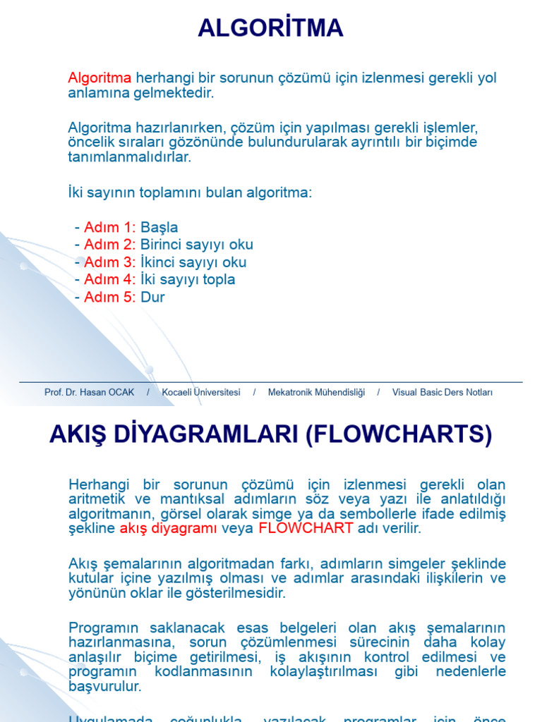 Algoritma Ve Akis Diyagramlari | PDF