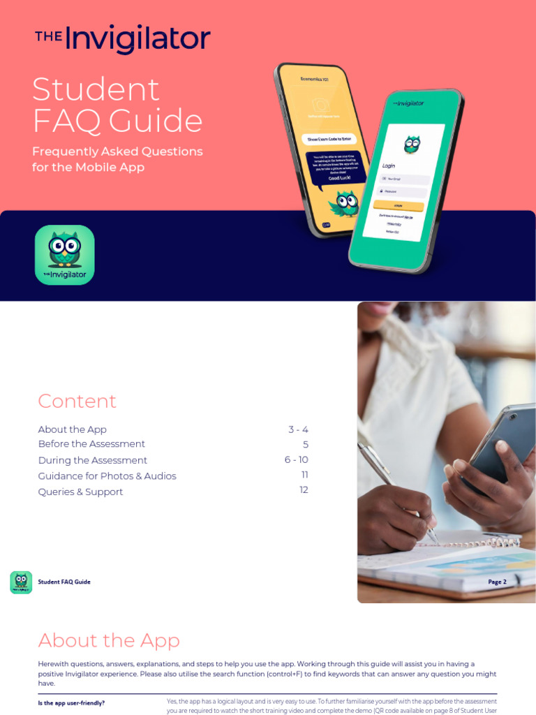 Invigilator Mobile Student FAQ Guide BCC PDF-1 | PDF | Qr Code | Mobile App