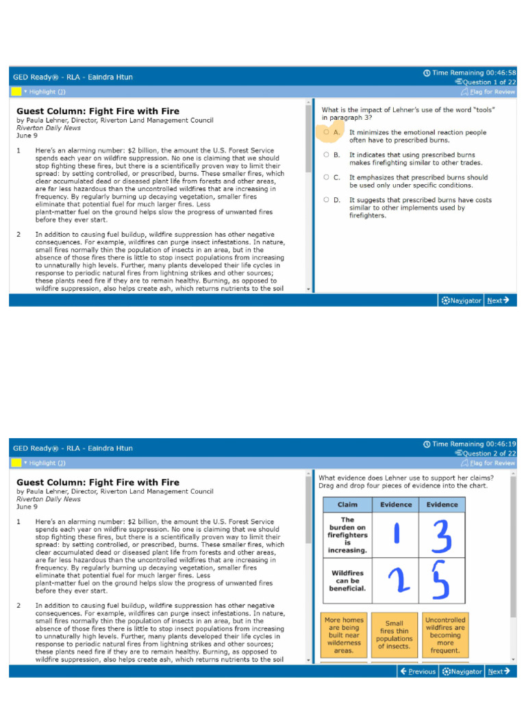 Rla Ready Test 1 Pdf