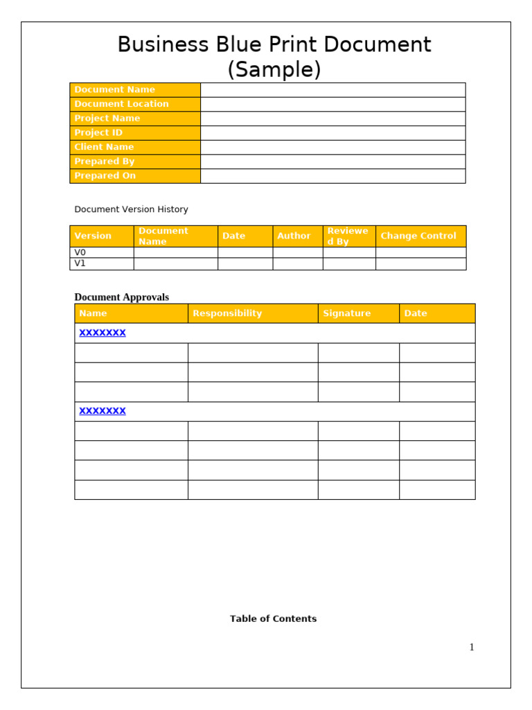 PM Business Blue Print Document (BBP) Template | PDF | Computers ...