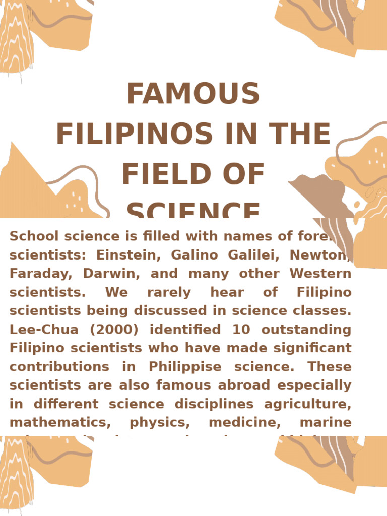 Famous Filipino in The Field of Science | PDF