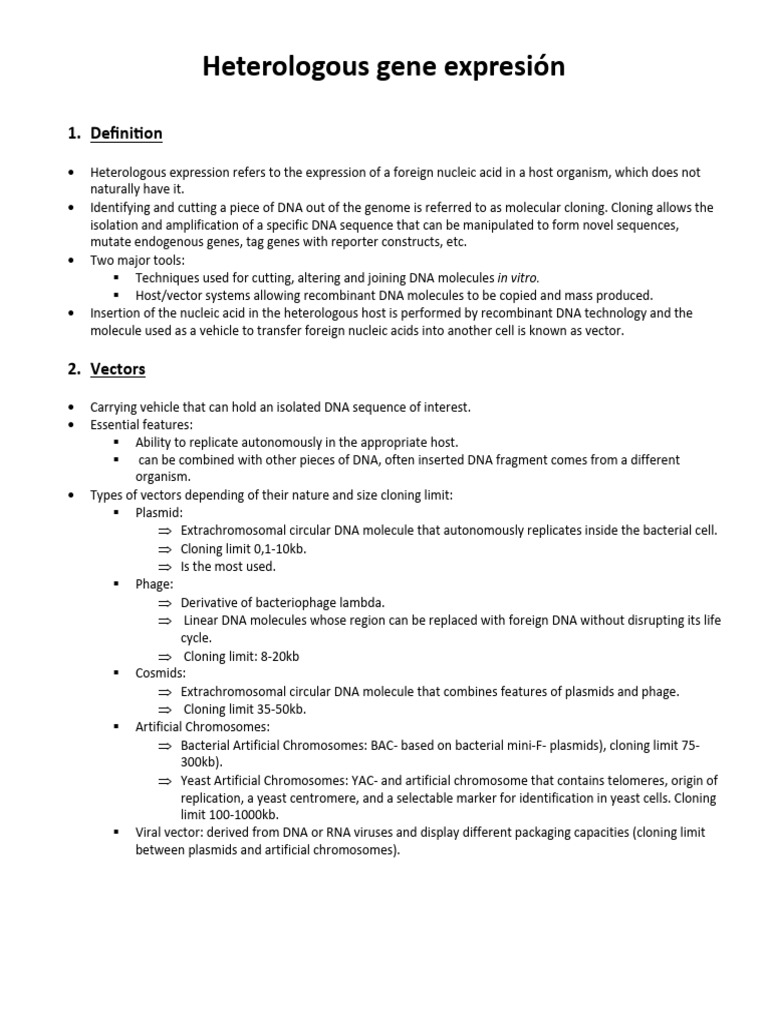 Heterologous Gene Expression | PDF | Plasmid | Molecular Cloning