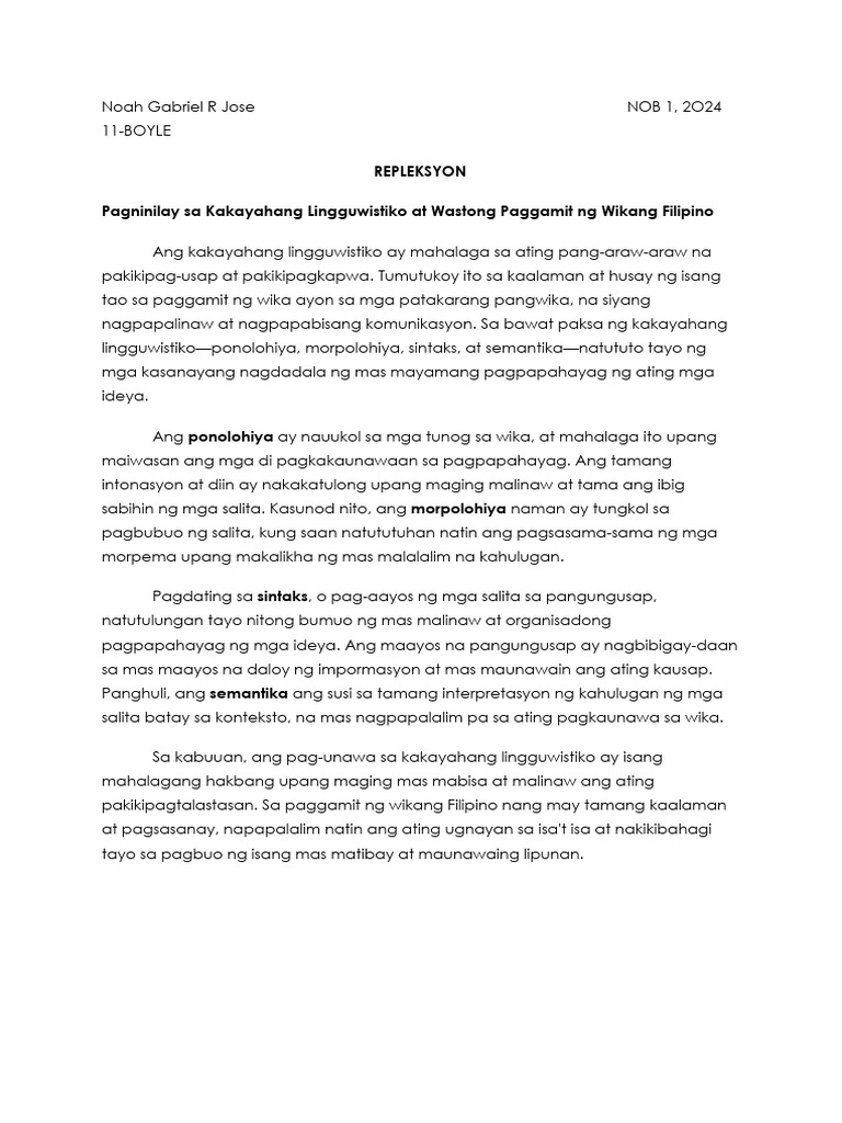 Repleksyon KPW | PDF