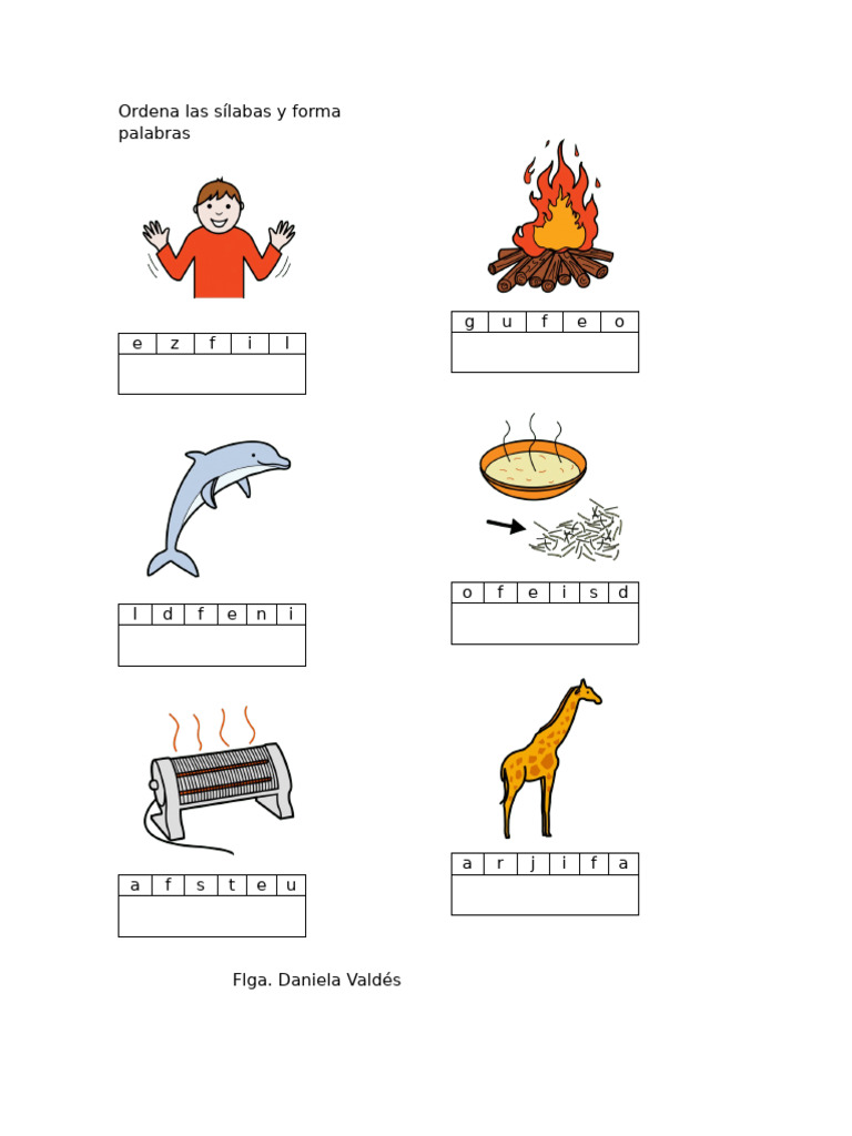 Ordena Las Sílabas y Forma Palabras | PDF