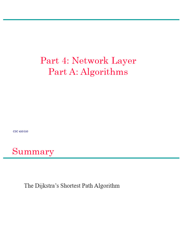4-NetworkLayer-PartI | PDF | Routing | Computer Network