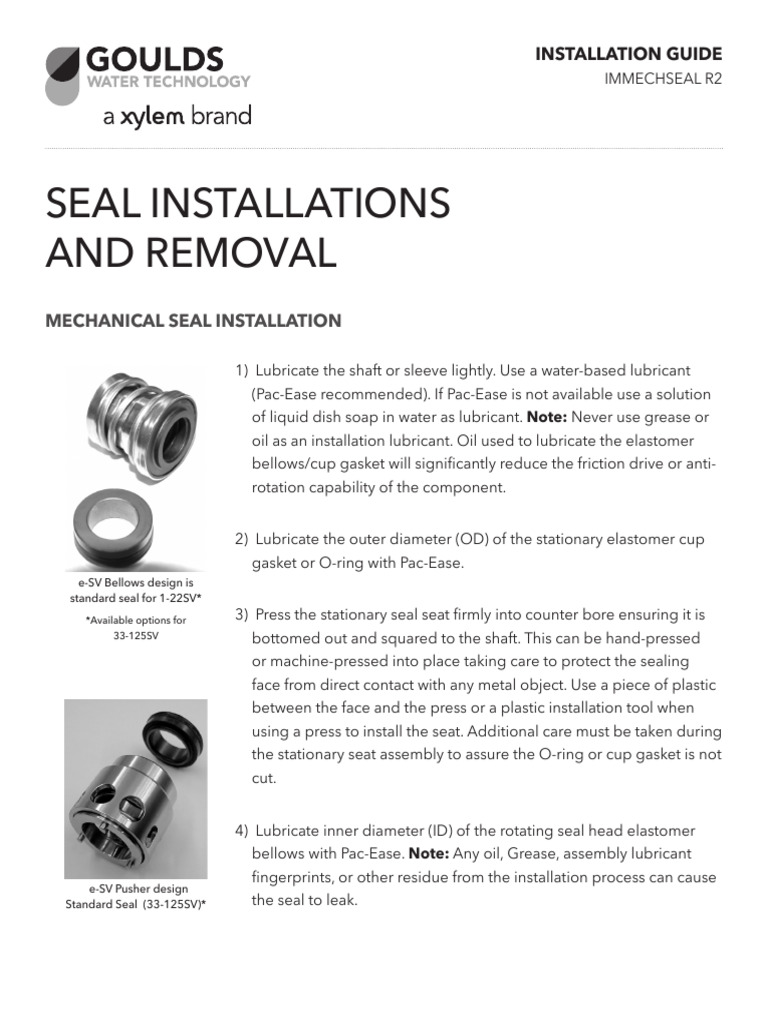 Mechanical Seal Installation Guide | PDF | Mechanical Engineering
