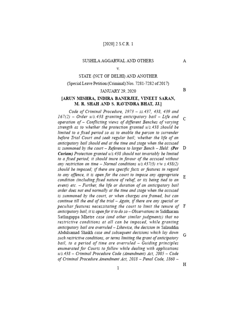 Anticipatory Bail Guidelines | PDF | Bail | Arrest