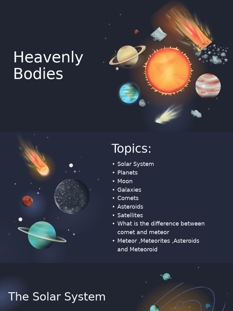 Scale Properties in The Solar System Science Presentation in Midnight Blue White Flat Graphic ...
