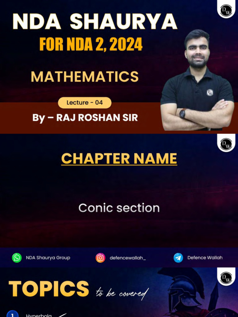 Conic Section 04 Class Notes Pdf