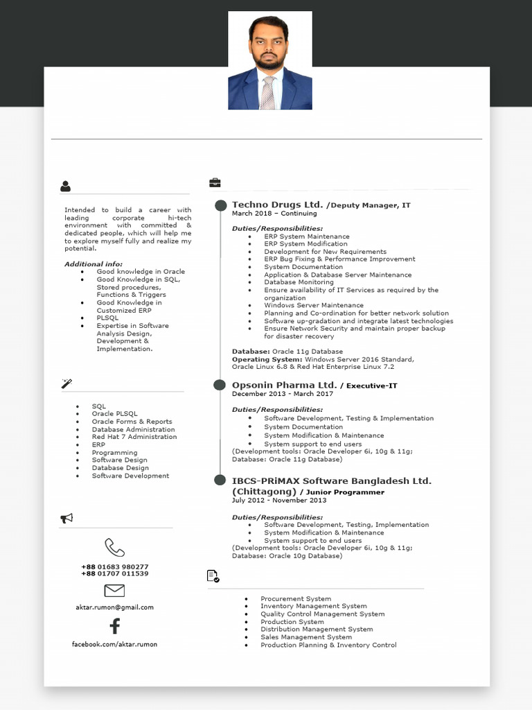 Rumon's_CV | PDF | Pl/Sql | Databases