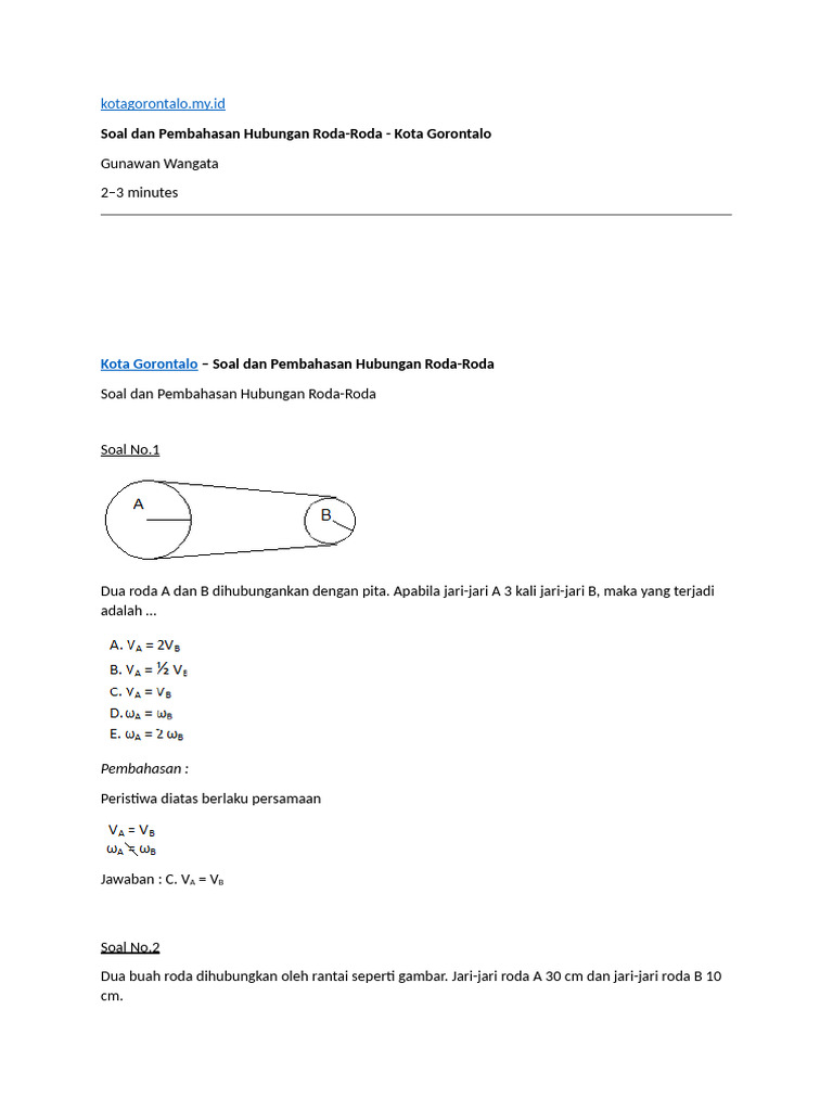 Soal Gerak Melingkar Dan Pembahasan | PDF