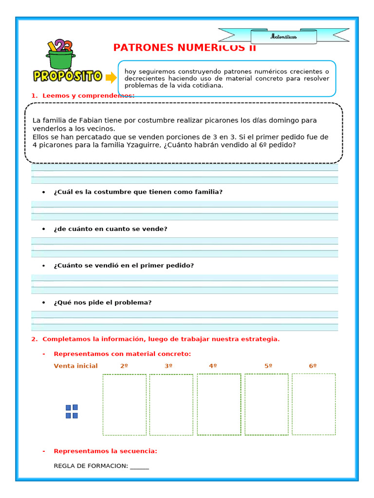 Patrones Numéricos en Problemas Cotidianos | PDF | Negocios