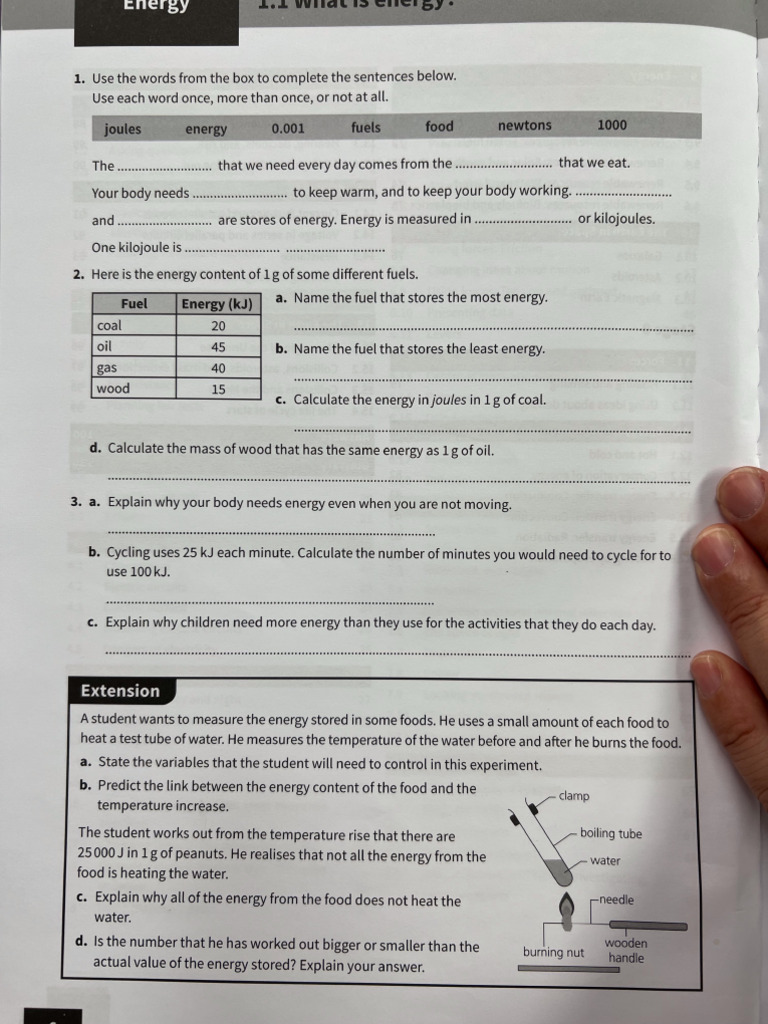 Complete Physics for Cambridge Sec 1 Workbook (No Answers) | PDF