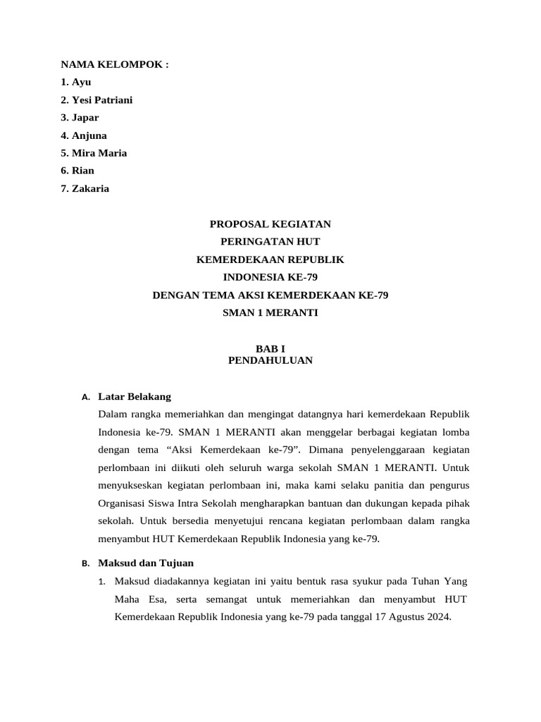 Ayu Proposal | PDF | Perjalanan