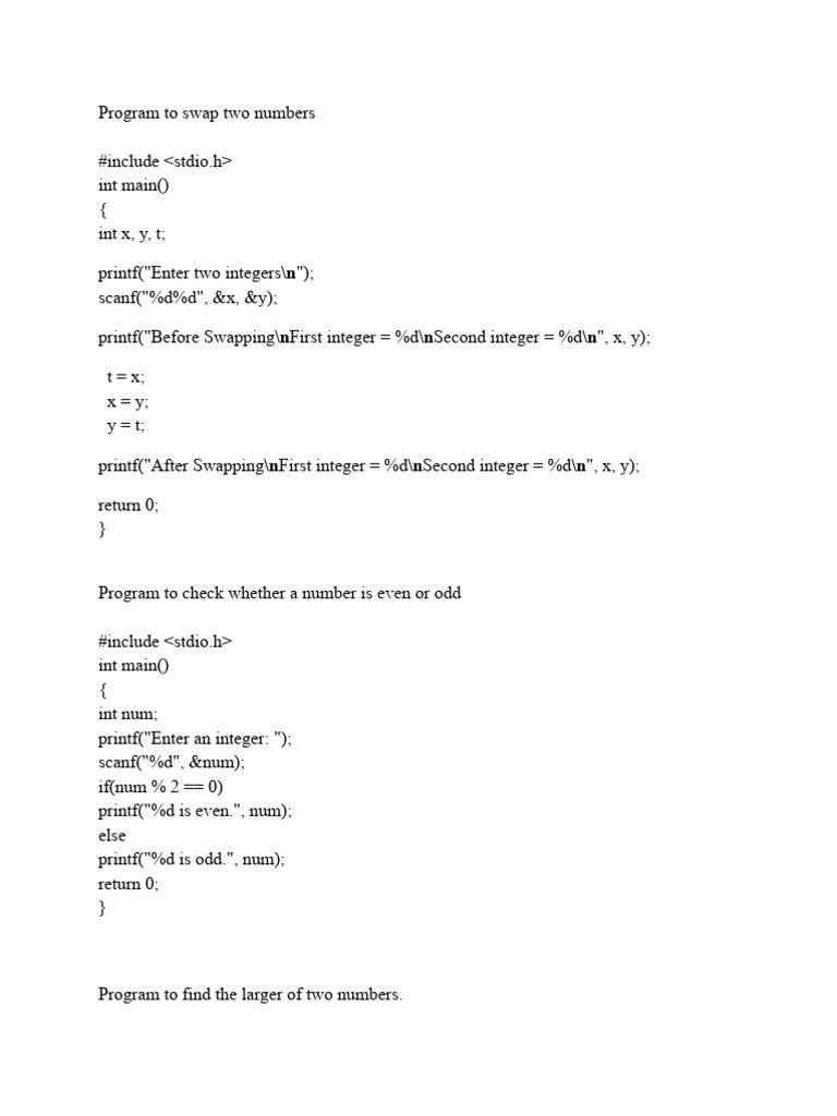 Sample Programs Lab 2 | PDF