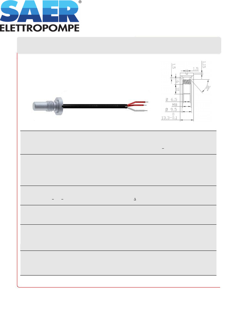 PT100 RTD Sensor Specifications | PDF