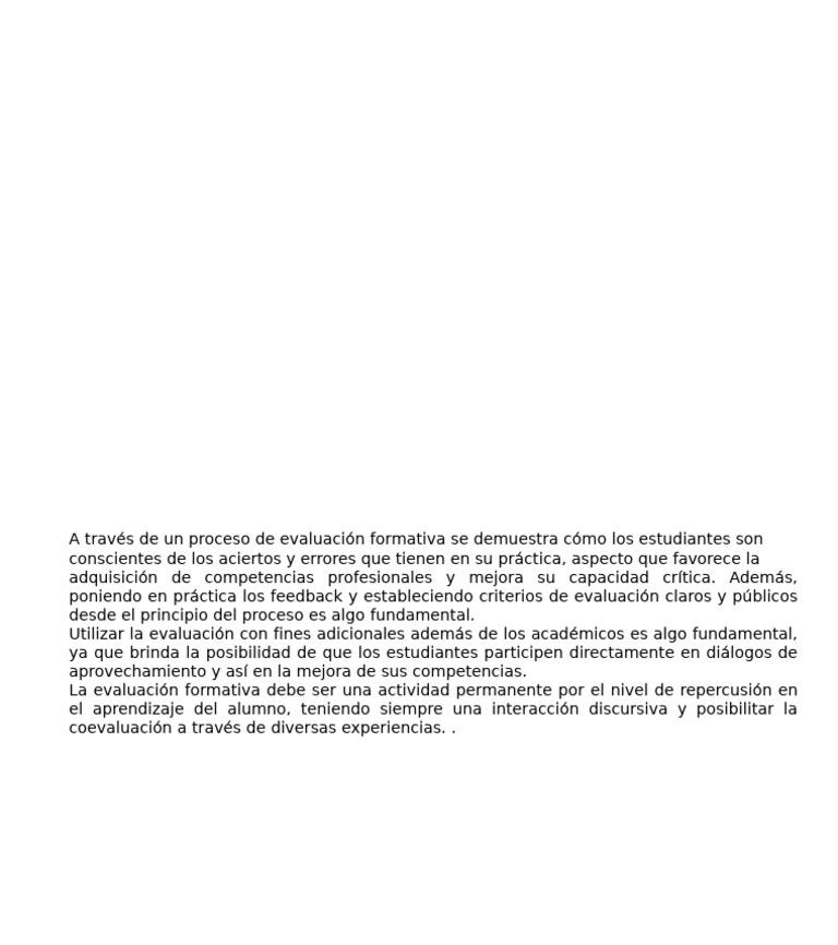 Evaluación Formativa Y Competencias Estudiantiles Pdf