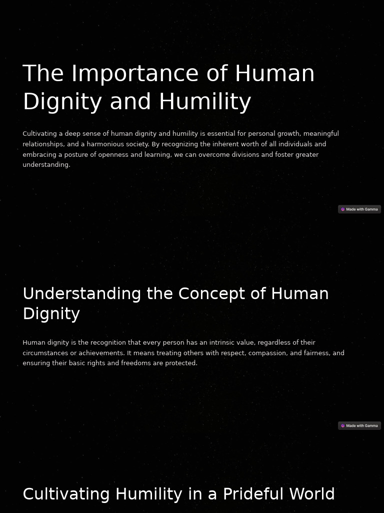 The Importance of Human Dignity and Humility | PDF | Self-Improvement ...