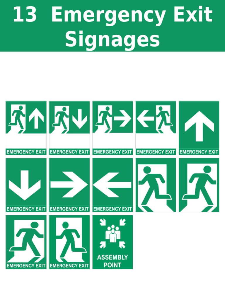 13 Emergency Exit Signages | PDF