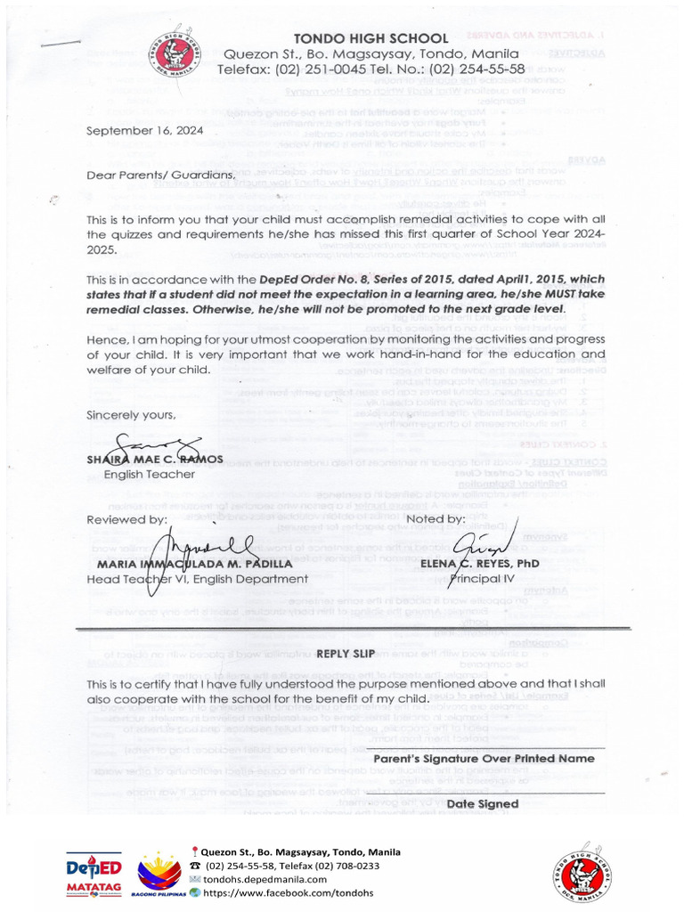 Q1 Remediation Letter and Activities | PDF | Adverb | Verb