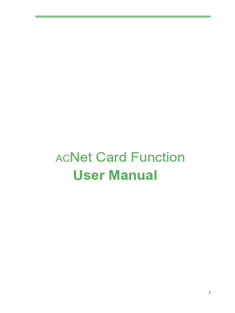 ACNet Card User Manual Overview | PDF | Ip Address | Computer Network