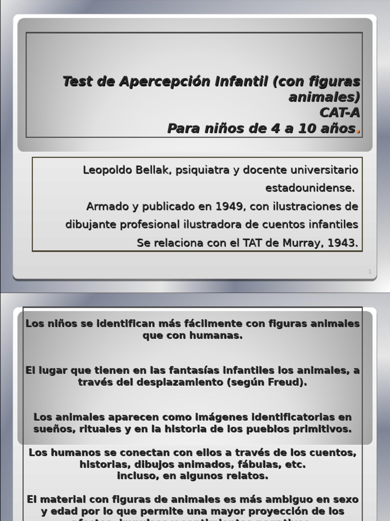 Test de Apercepción Infantil: CAT-A | PDF | Percepción | Experiencia