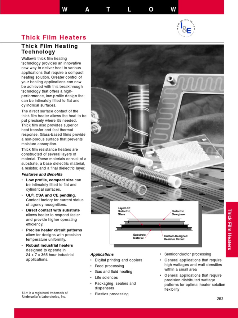 Thick Film Heaters | PDF | Hvac | Electrical Resistivity And Conductivity