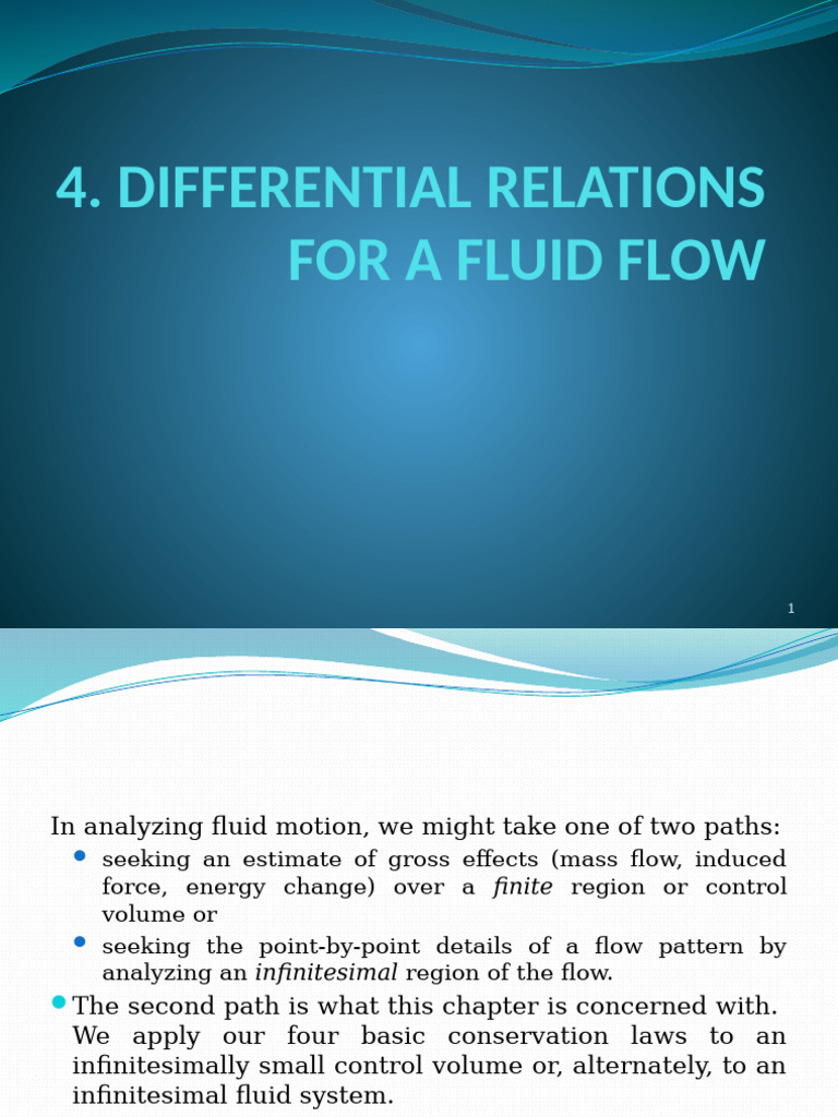 Differential Relations For A Fluid Flow | PDF | Fluid Dynamics | Acceleration