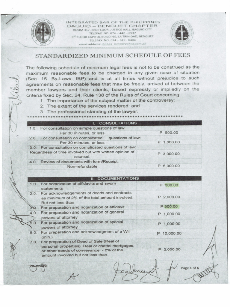 IBP Standard Notary Rates | PDF