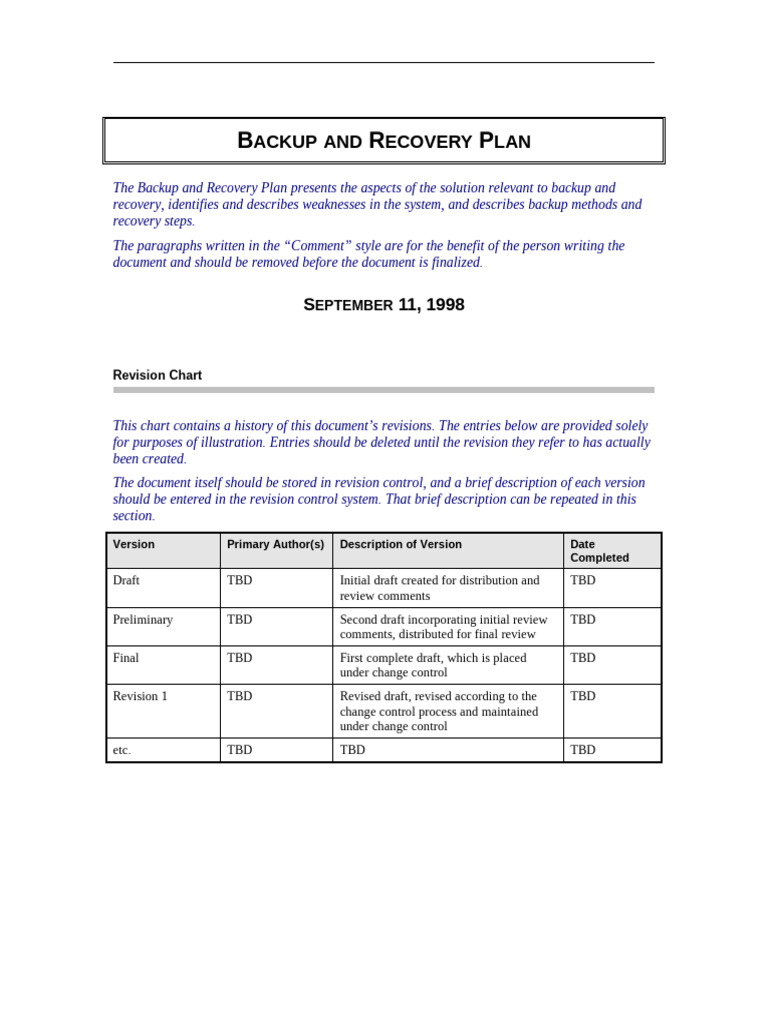 Backup and Recovery Plan | PDF | Backup | Information Technology