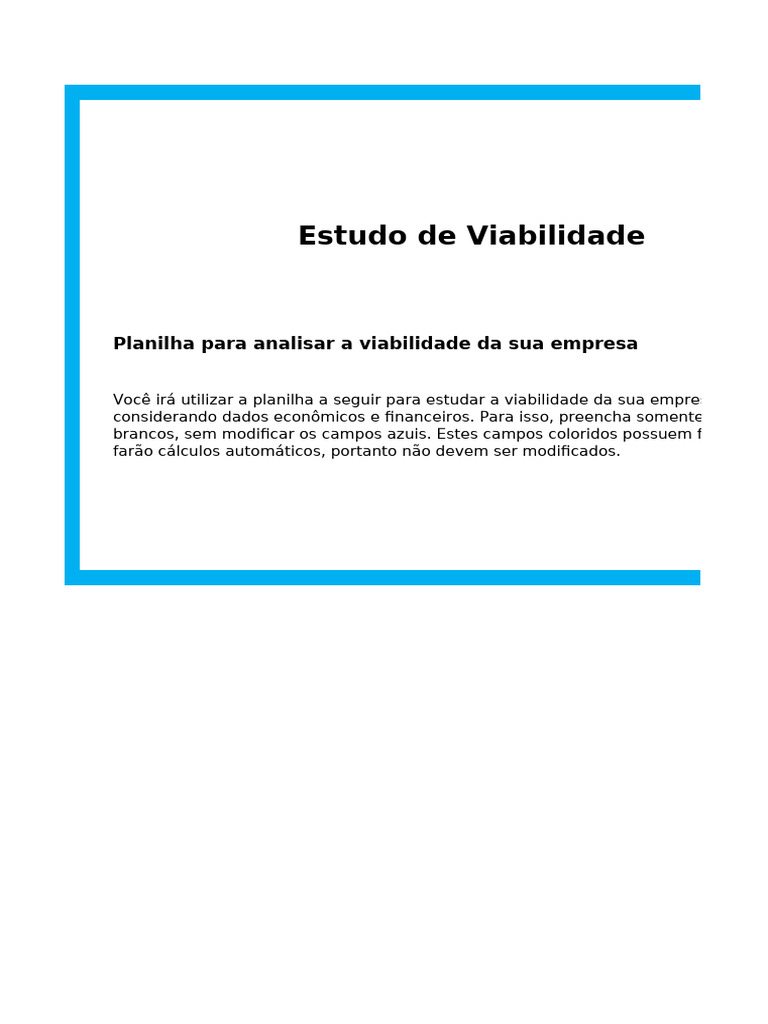 Planilha-Viabilidade | PDF | Empréstimos | Investimentos