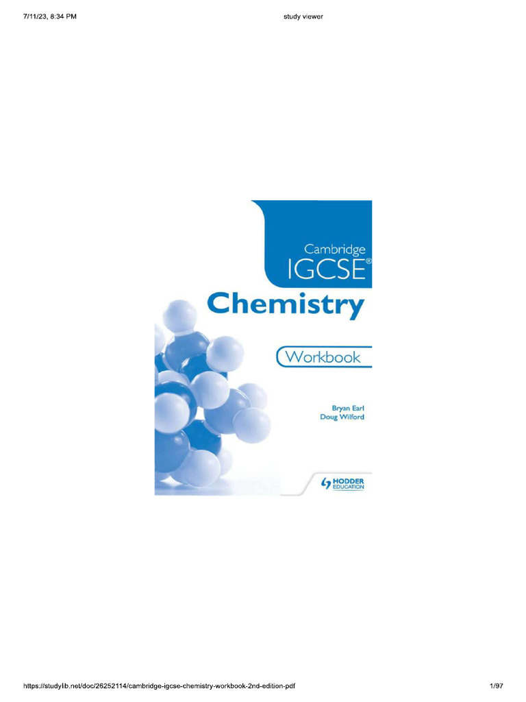 Chemistry Workbook | PDF