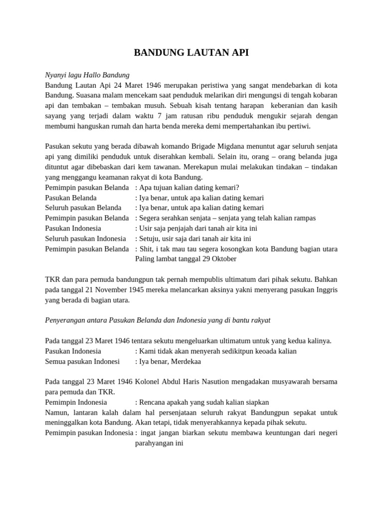 Drama Bandung Lautan Api | PDF