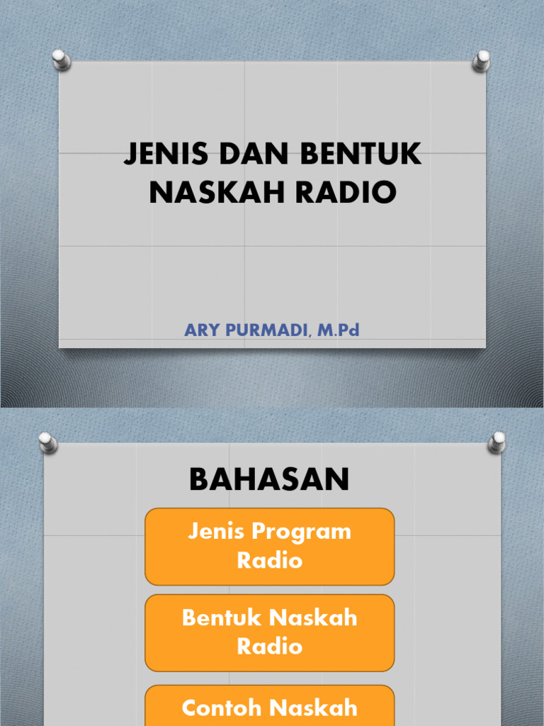 Jenis Dan Bentuk Naskah Radio | PDF